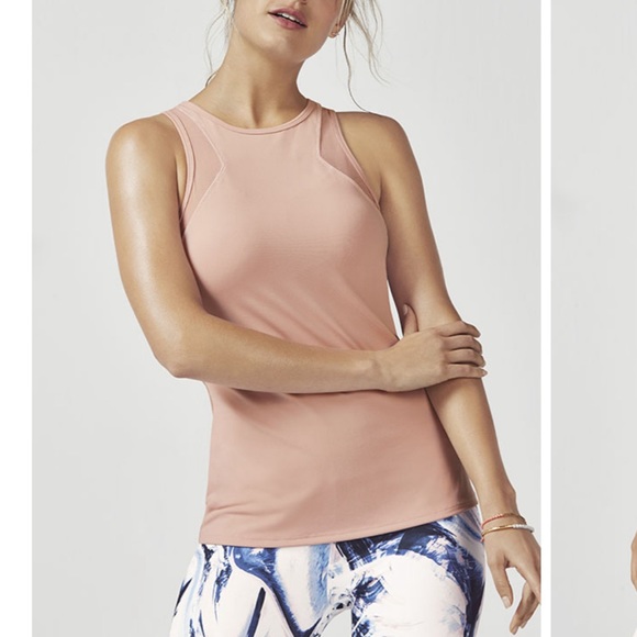 Fabletics | Tops | New Fabletics Nicole Tank Top 3x Mauve Dusty Light Pink Mesh Panels Pads ...